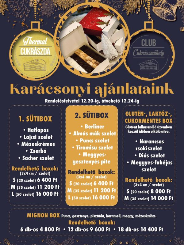 Karácsonyi ajánlat – Thermál Cukrászda, Sárvár